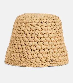 Loro Piana Loro Piana Jasmine Raffia Bucket Hat Beige