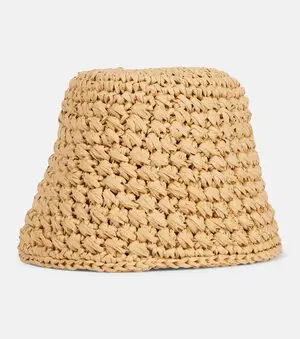 Loro Piana Jasmine Raffia Bucket Hat - Beige