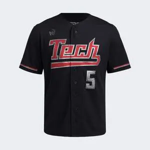 Adidas Texas Tech Strategy Full-button Jersey