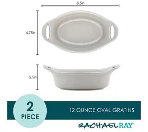 RACHAEL RAY Solid Glazed Ceramics Au Gratin Set