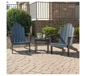 LINON Home Black Adirondack 2 Chairs And Table Pc Set - One-color