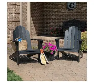 LINON Home Black Adirondack Chairs Set Of 2 - One-color