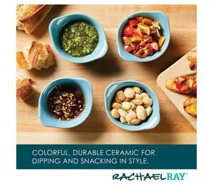 RACHAEL RAY Ceramics Round Ramekin Dipper Cup Set, 4-piece