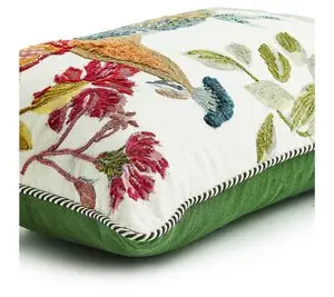 MACKENZIE-CHILDS Carnivale Peacock Lumbar Throw Pillow