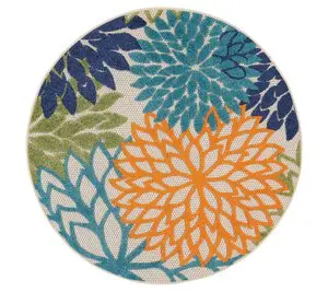 NOURISON HOME Aloha Tropical 4' X Round Rug