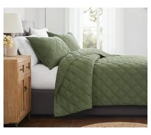 BROOKLYN LOOM Diamond Washed Cotton Twin/twin X L Quilt Set