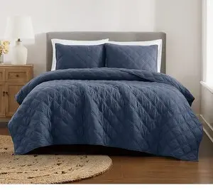 BROOKLYN LOOM Diamond Washed Cotton King Quilt Set - One-color