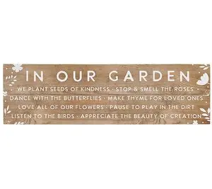 SINCERE SURROUNDINGS 24' In Our Garden Vintage Pallet Board - One-color