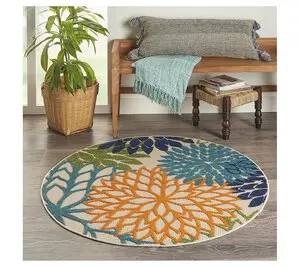 NOURISON HOME Aloha Tropical 5'3' X Round Rug - One-color