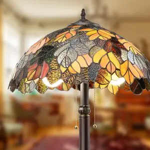 RIVER OF GOODS 62'h Multicolored Stained Glass Loor Lamp - One-color