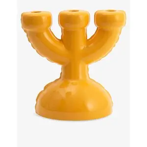 HOME STUDYO Eric Ceramic Candelabra 22cm - Yolk Yellow Gloss