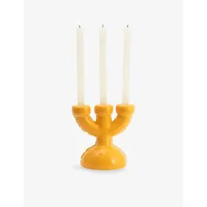 HOME STUDYO Eric Ceramic Candelabra 22cm - Yolk Yellow Gloss