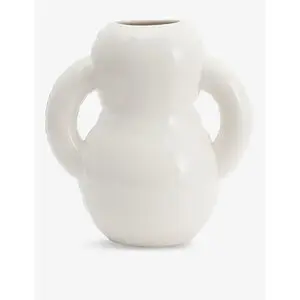 HOME STUDYO Oscar Ceramic Vase 29cm Bone White Gloss