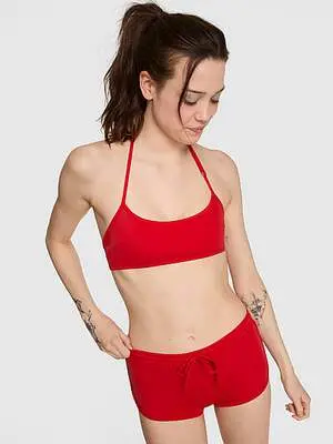 Pink By Frankies Bikinis Sporty Bikini Top - Red