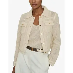 REISS Cotton-blend Trucker Jacket