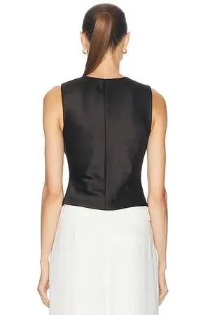 L'academie Nila Satin Top - Black