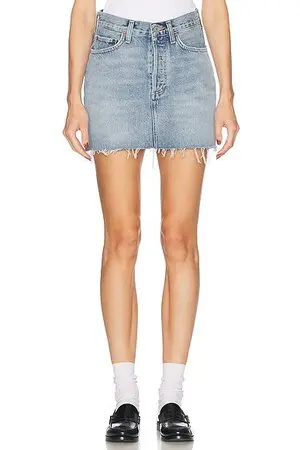AGOLDE V-waist Mini Denim Skirt
