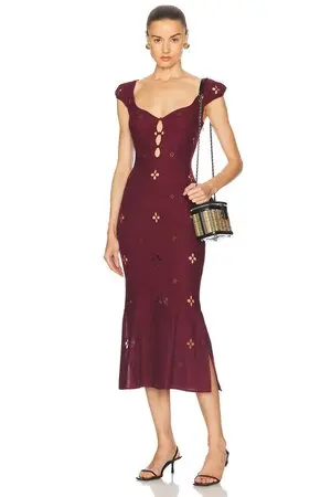 MIRROR PALAIS Maria Lady Length Dress - Bordeaux