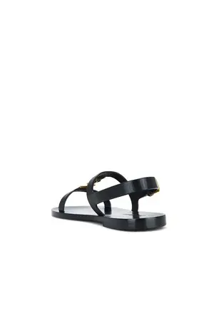 Saint Laurent Cassandra Flat Sandal - Nero