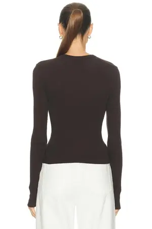 Citizens Of Humanity Pilar Waffle Crewneck Top - Chocolate