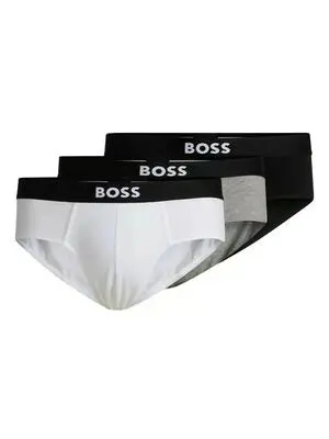 BOSS Logo-waistband Briefs - Black