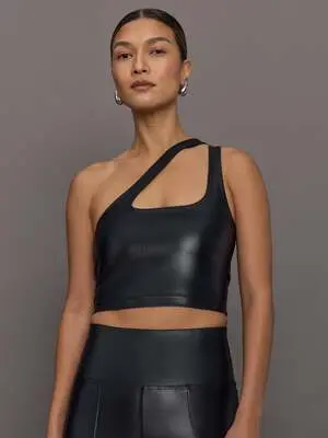 Carbon38 Takara Shine One-shoulder Bra Top - Black