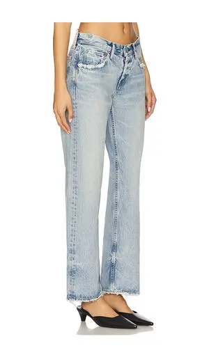 Moussy Vintage Wildwood Straight Low Jeans - Light Blue