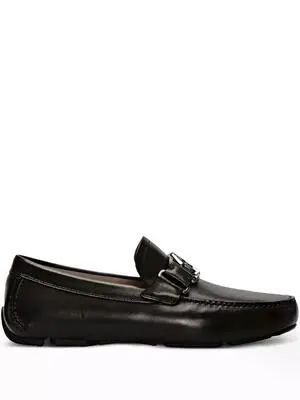 FERRAGAMO Decorative-plaque Loafers - Black