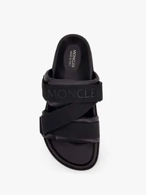 Moncler Summer Slides With Nylon Details - Black
