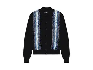 Amiri Crystal Cable Knit Polo Shirt