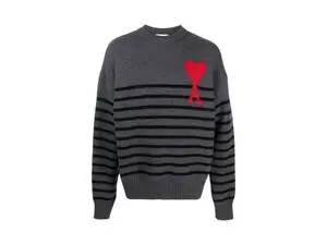 Ami Striped Crewneck Sweatshirt