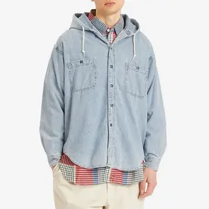 BEAMS Chambray Hooded Shirt