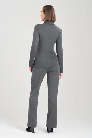 Natori Layering Jersey Turtleneck Top - Gray