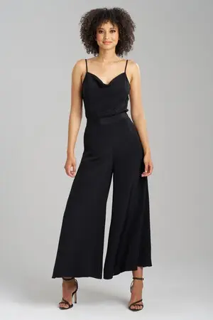 Natori Couture Silk Crepe Palazzo Pants - Black