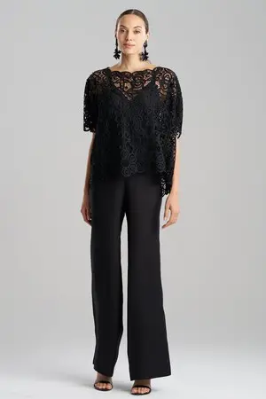 Natori Raffia Lace Caftan Top