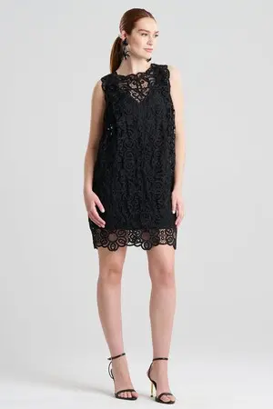 Natori Raffia Lace Shift Dress