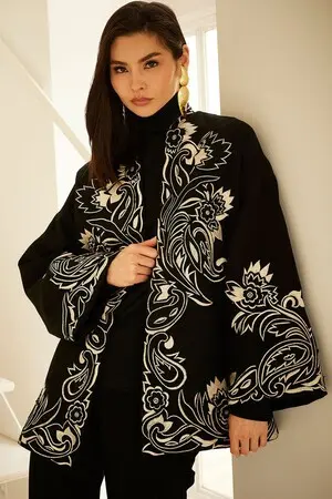 Natori Felt Embroidered Coat