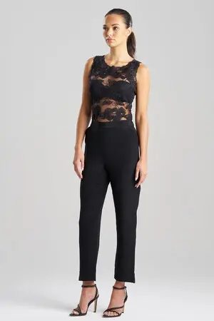 Natori Silk Crepe Tapered Trousers