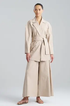 Natori Tech Cotton Taffeta Trench Coat