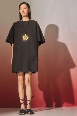 Natori Tech Cotton Taffeta Embroidered T-shirt Dress
