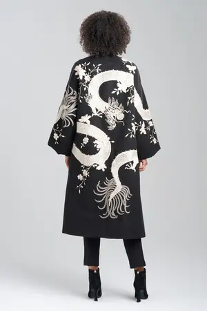 Natori Couture Felt Embroidered Dragon Coat