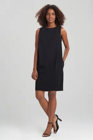 Natori Light Weight Ponte Pleated Shift Dress