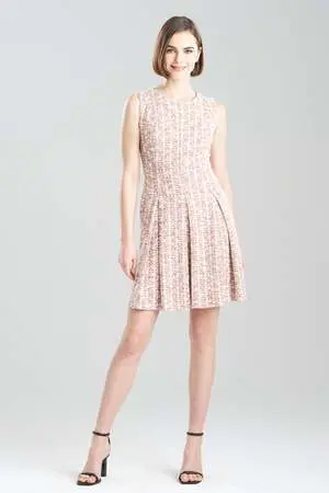 Natori Tweed Pleated Dress