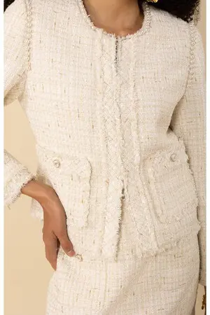 Hale Bob Zaylee Boucle Tweed Jacket - Neutral