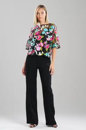 Natori Tangier Embroidered Tulle Top