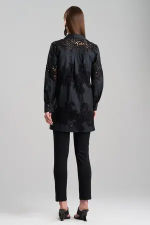 Natori Madeira Cutwork Embroidered Tunic Shirt