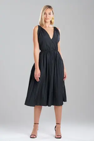 Natori Taffeta Plisse A-line Dress