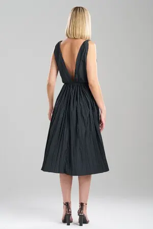 Natori Taffeta Plisse A-line Dress