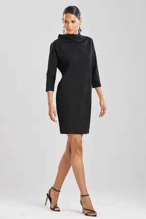 Natori Compact Knit Funnel Shift Dress