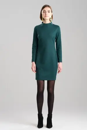 Natori Double Jersey Mock Neck Sheath Dress